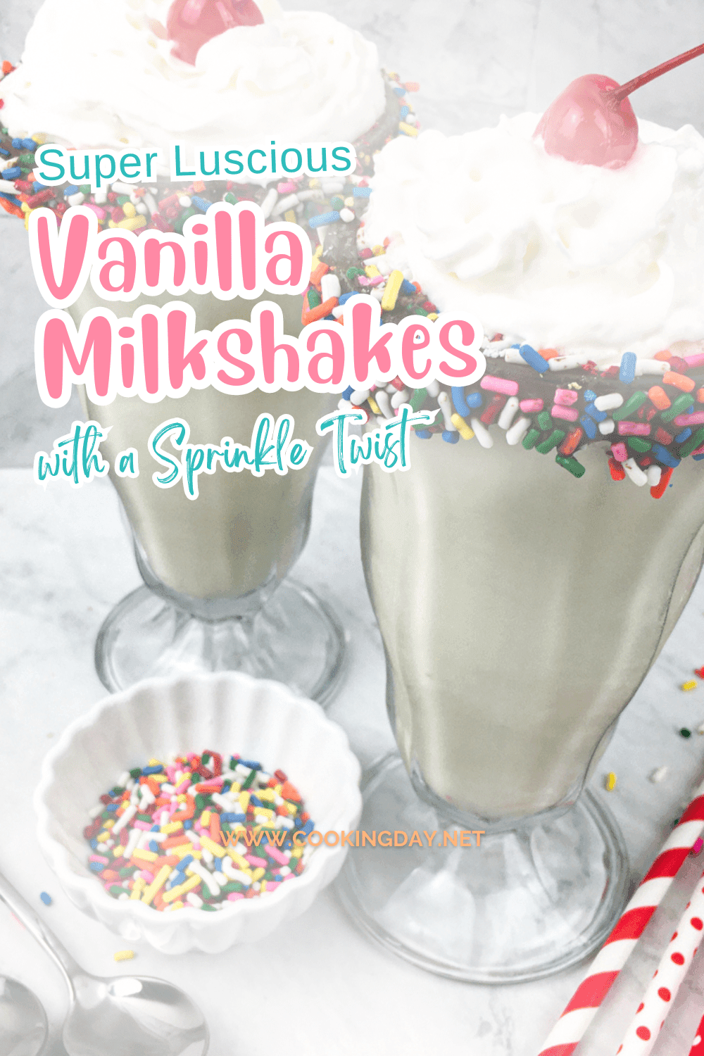 Vanilla Milkshakes With A Sprinkle Twist 🌈🥤 - Cooking Day